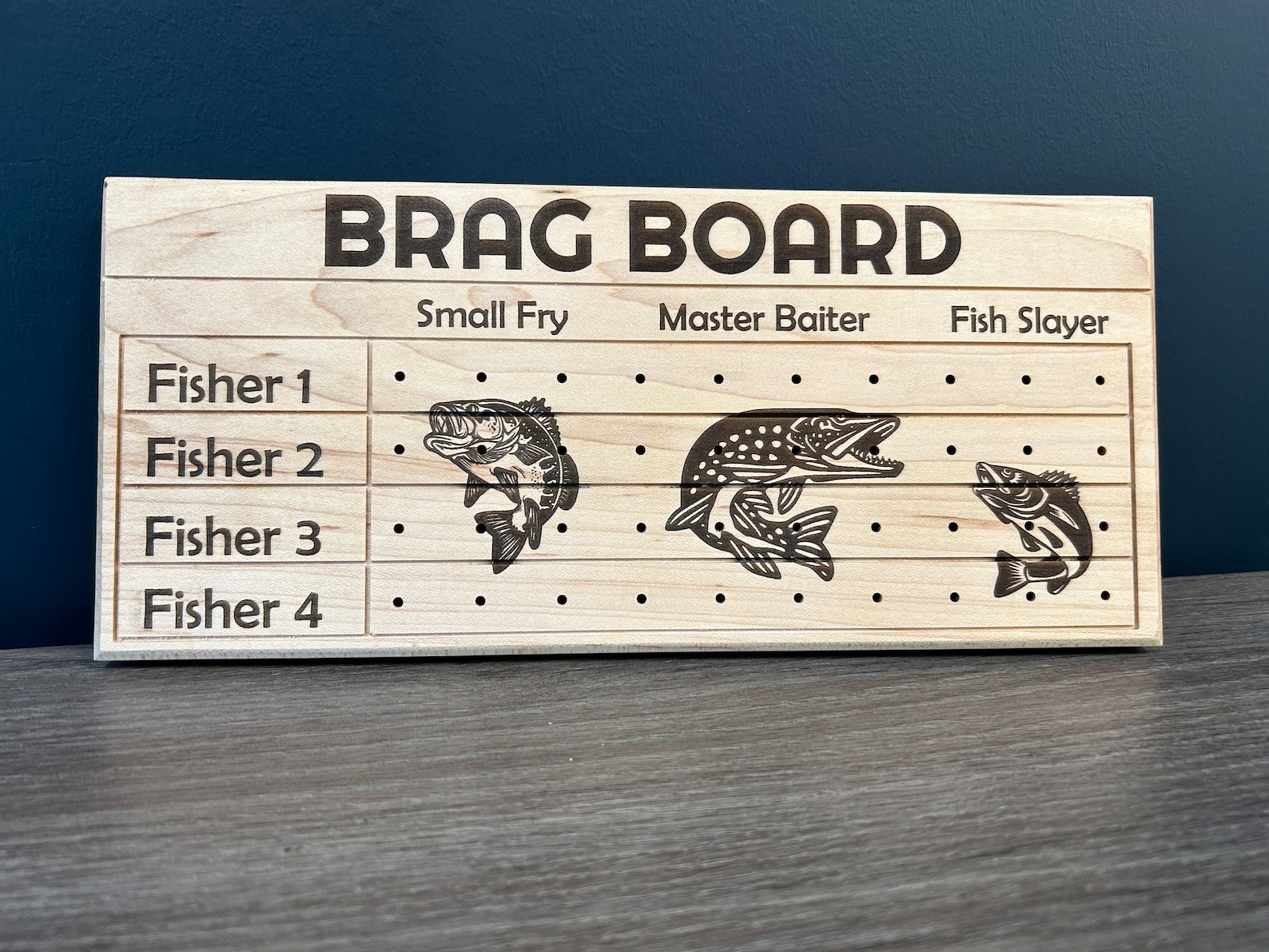 Personalized Fishing Brag Board: Cabin Decor, Ice House Game - Etsy