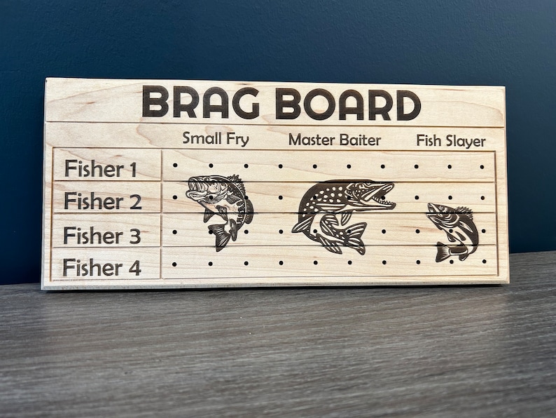 Personalized Fishing Brag Board: Cabin Decor, Ice House Game - Etsy