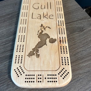 Cribbage Board - Custom - Lake Map With Peg Storage - Etsy