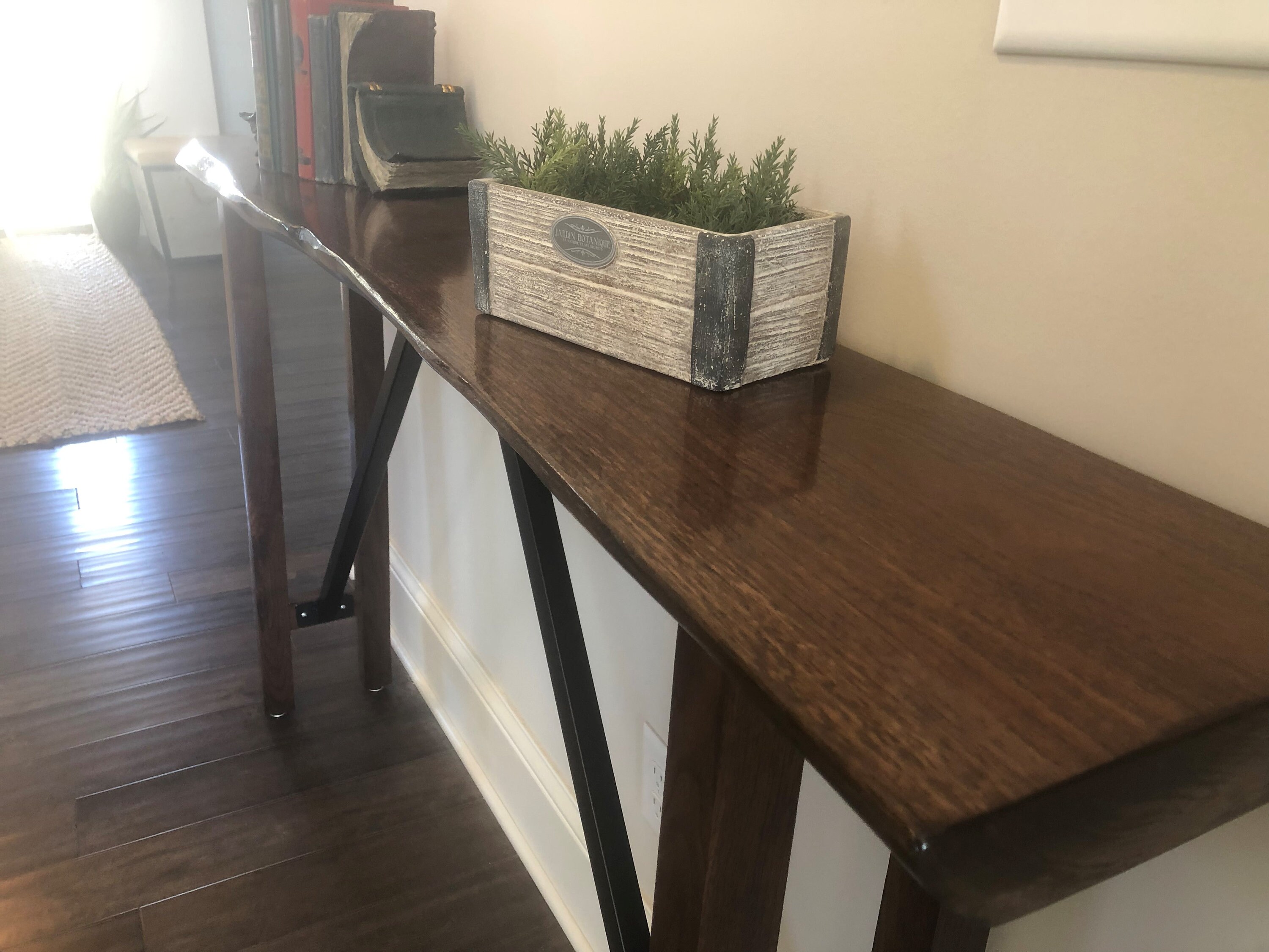 Walnut Console Table Sofa Table Wood Table Long Narrow - Etsy