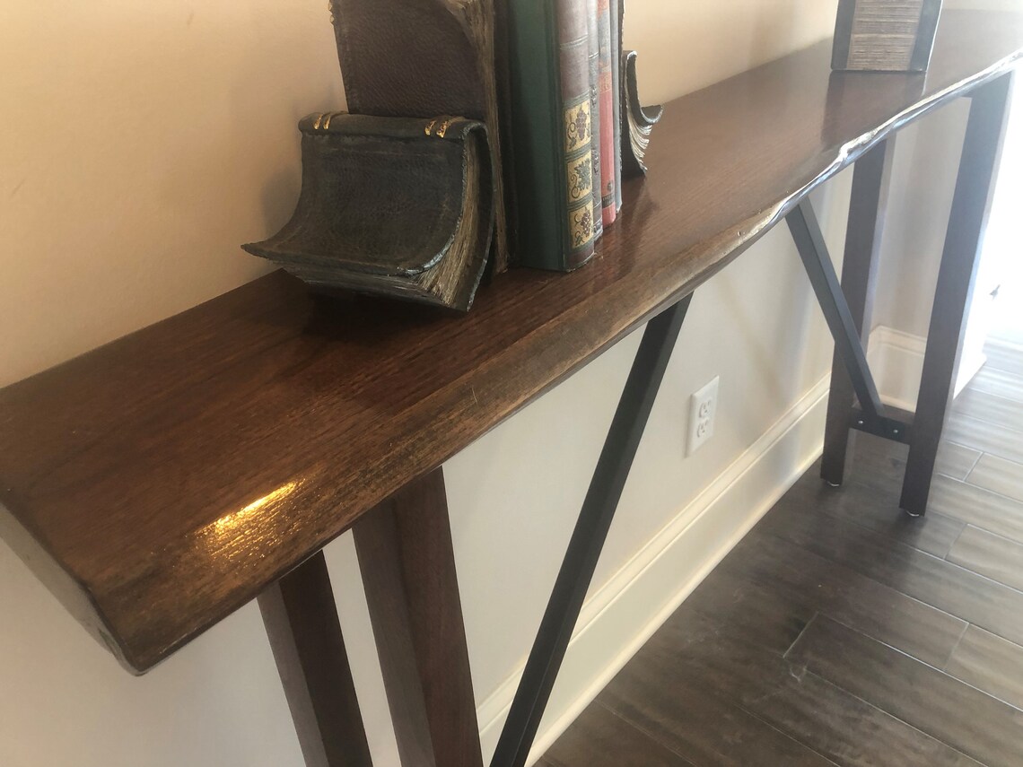 Walnut Console Table Sofa Table Wood Table Long Narrow - Etsy