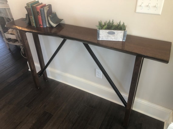 Walnut Console Table Sofa Table Wood Table Long Narrow - Etsy