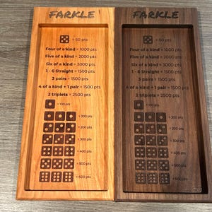 Farkle Game Board - Rolling Tray - Etsy