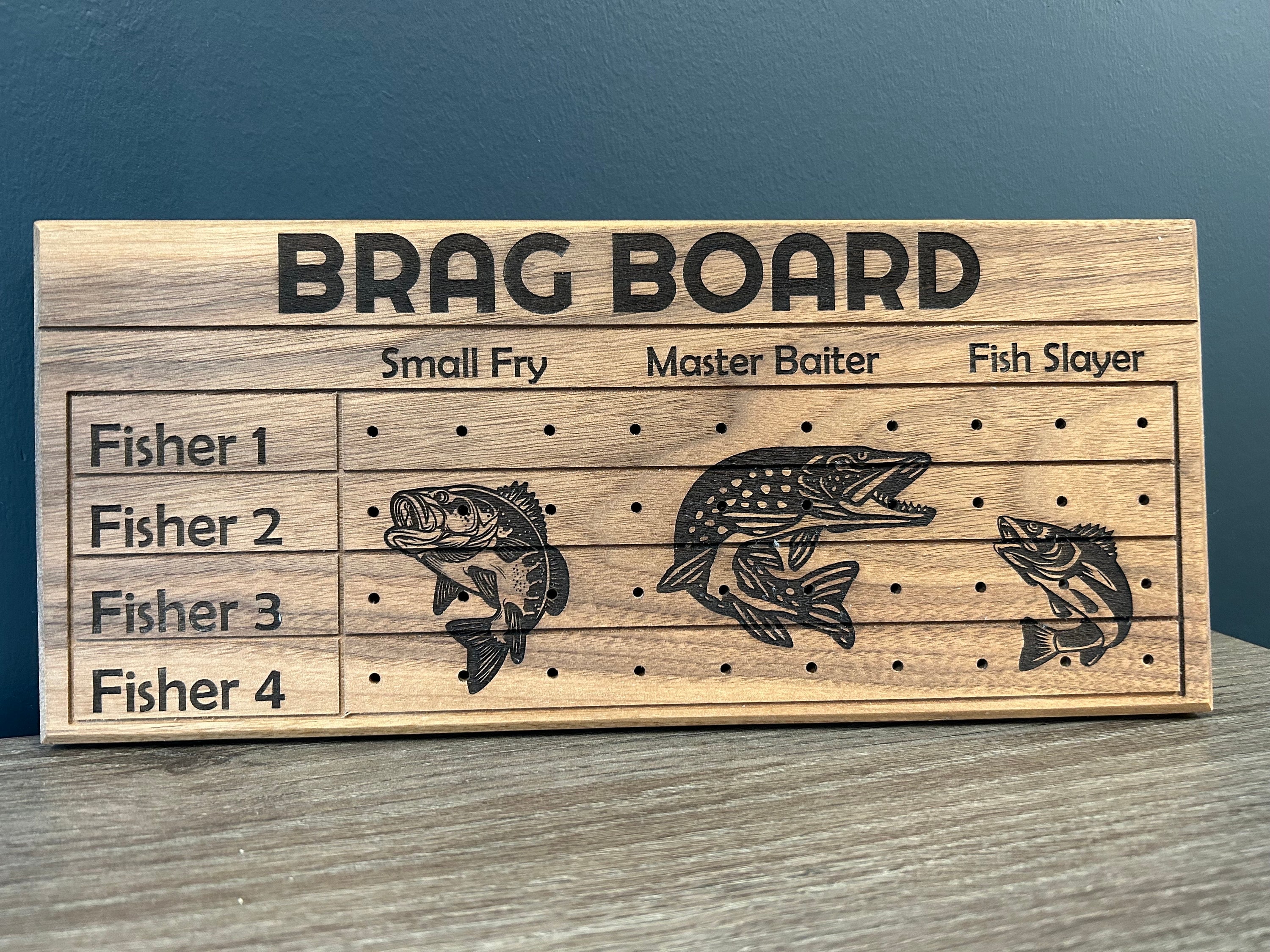 Personalized Fishing Brag Board: Cabin Decor, Ice House Game - Etsy