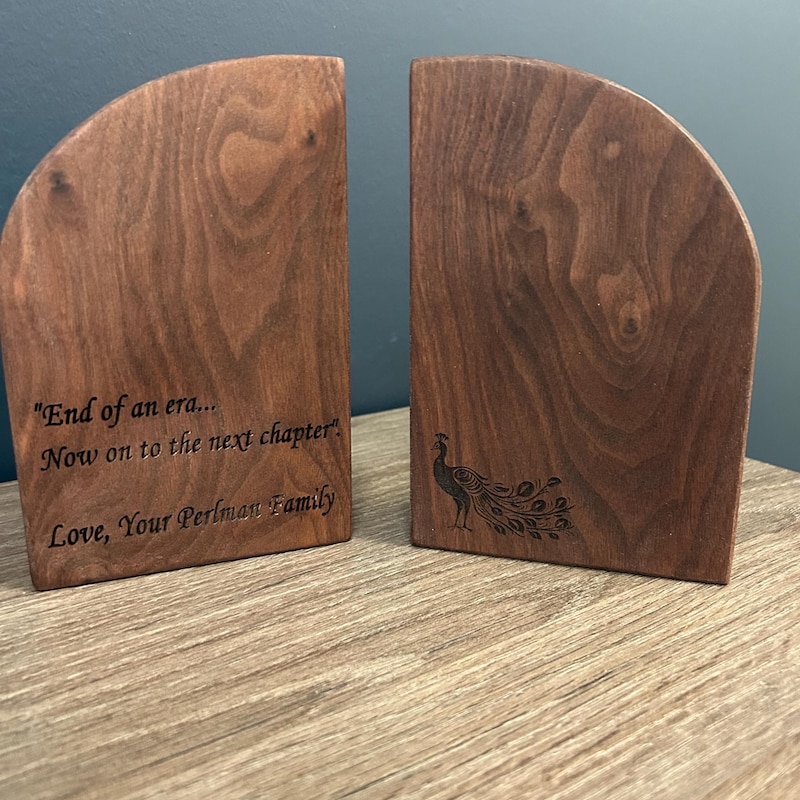 Wooden Bookends Engraved - Etsy