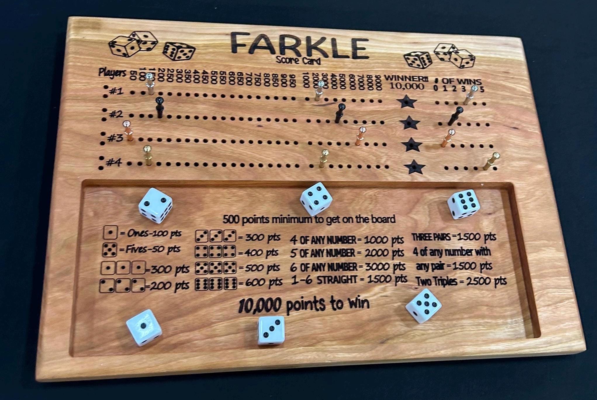 Farkle Game Board With Rolling Tray and Score Card - Etsy Canada