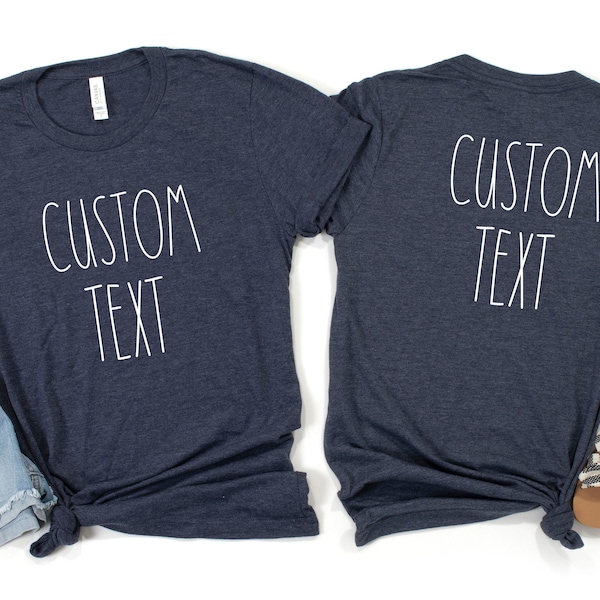 Custom Tshirt Front and Back - Etsy
