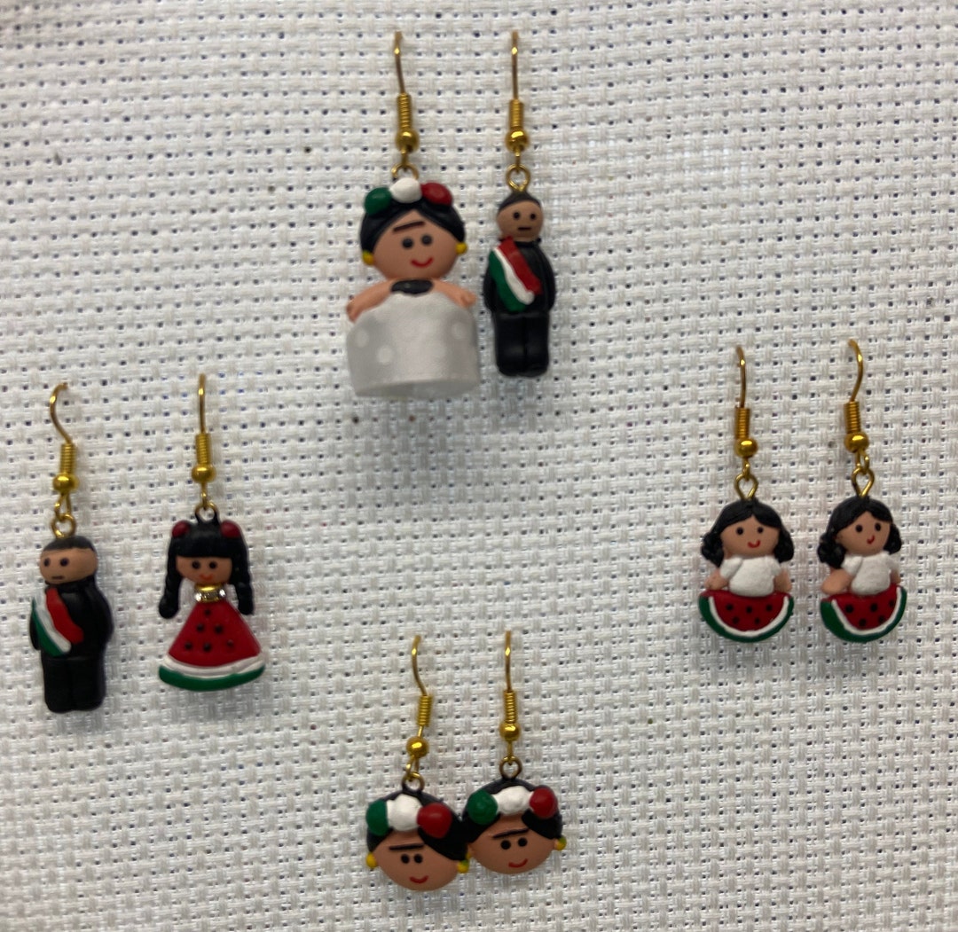 Aretes Mexicanos, Mexican Inspired Clay Earrings, Handmade Earrings ...