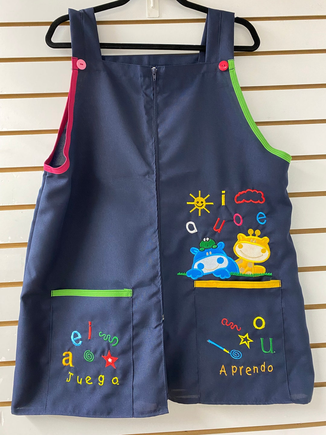 Size Medium/ Talla M--mandil Mexicano, Mandil Bordado Escolar, Mandil ...