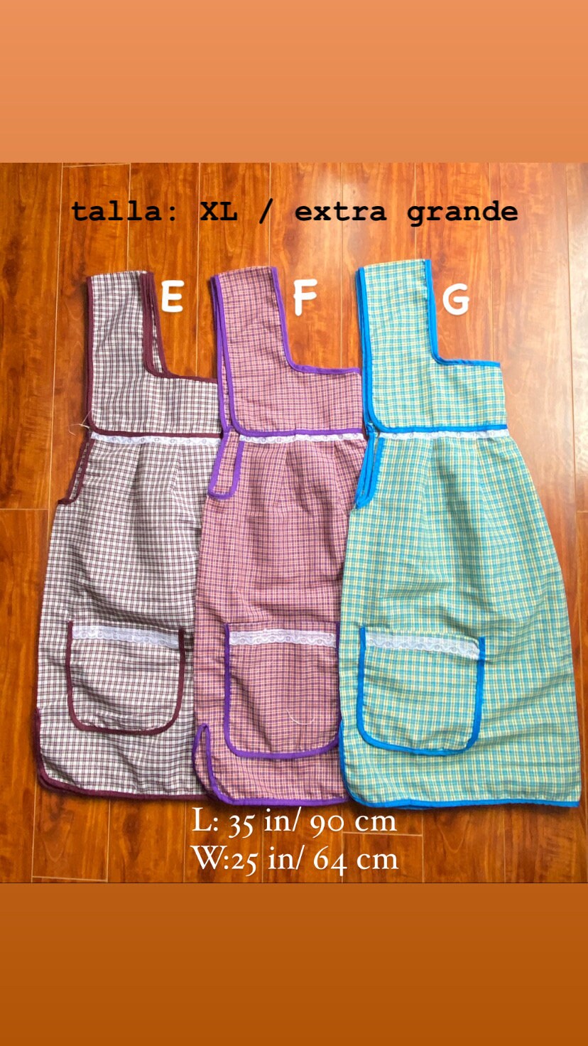 Large & XL Mandil De Cocina, Mexico Apron Limpieza, Mandiles Mexicanos ...