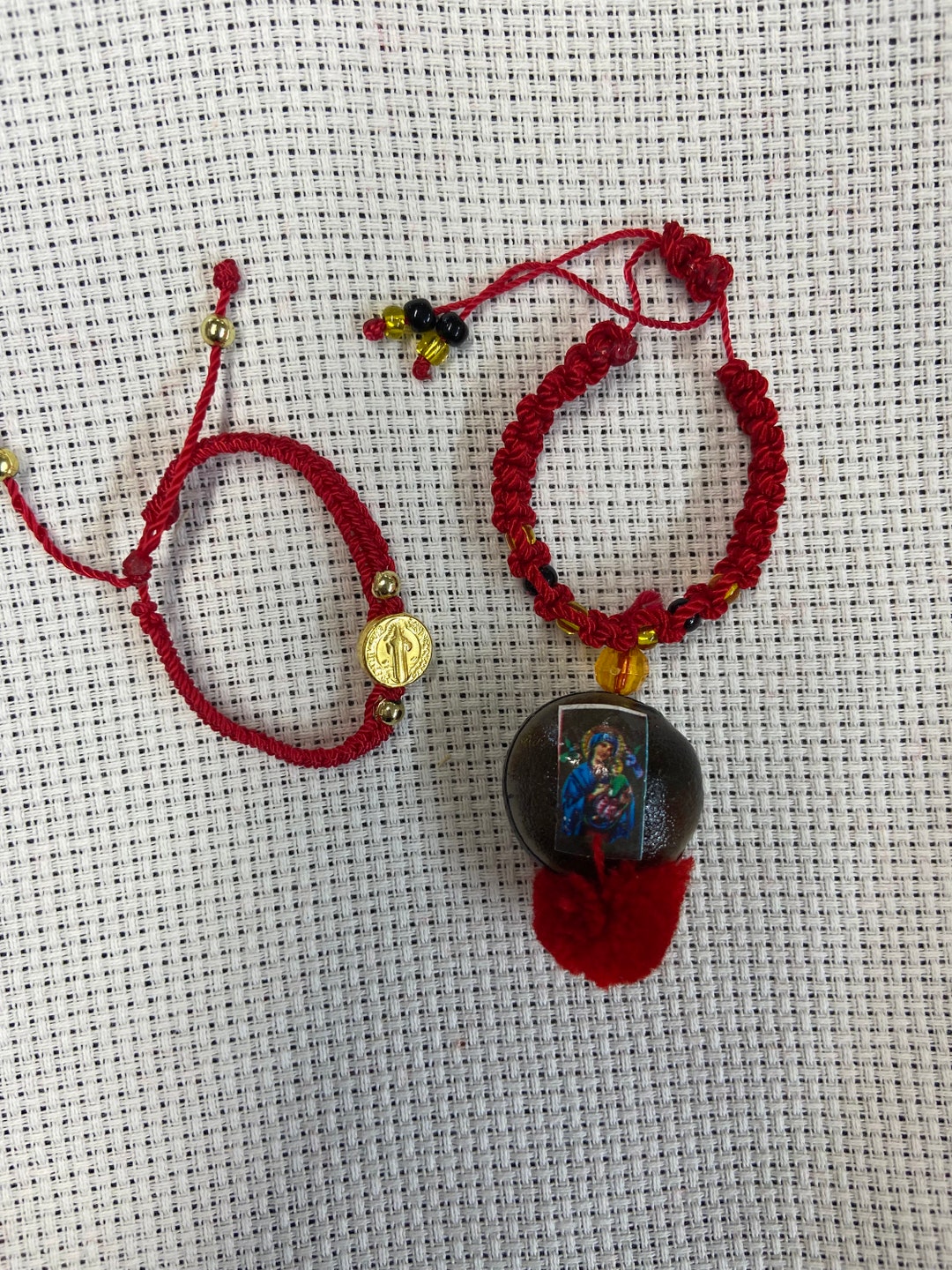 Set De Pulseras Rojas Ojo De Venado Para Bebe, Pulsera Roja Ajustable ...