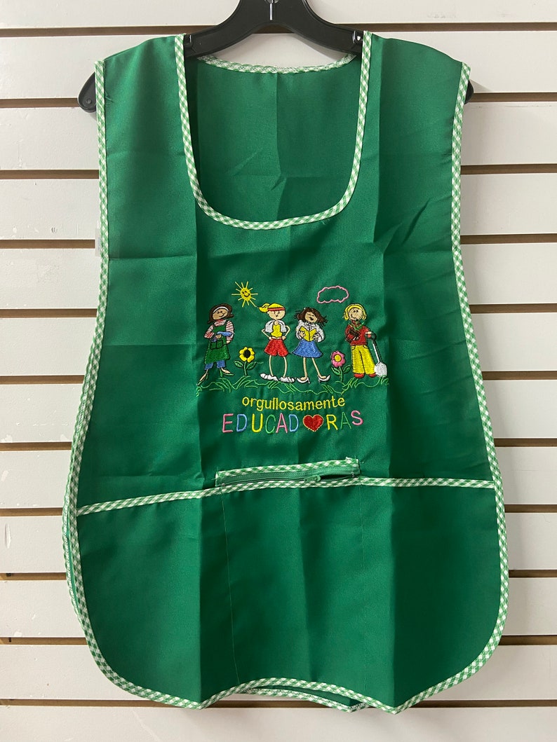 Mandiles Mexicanos Para Maestras Mandil Bordado Escolar - Etsy