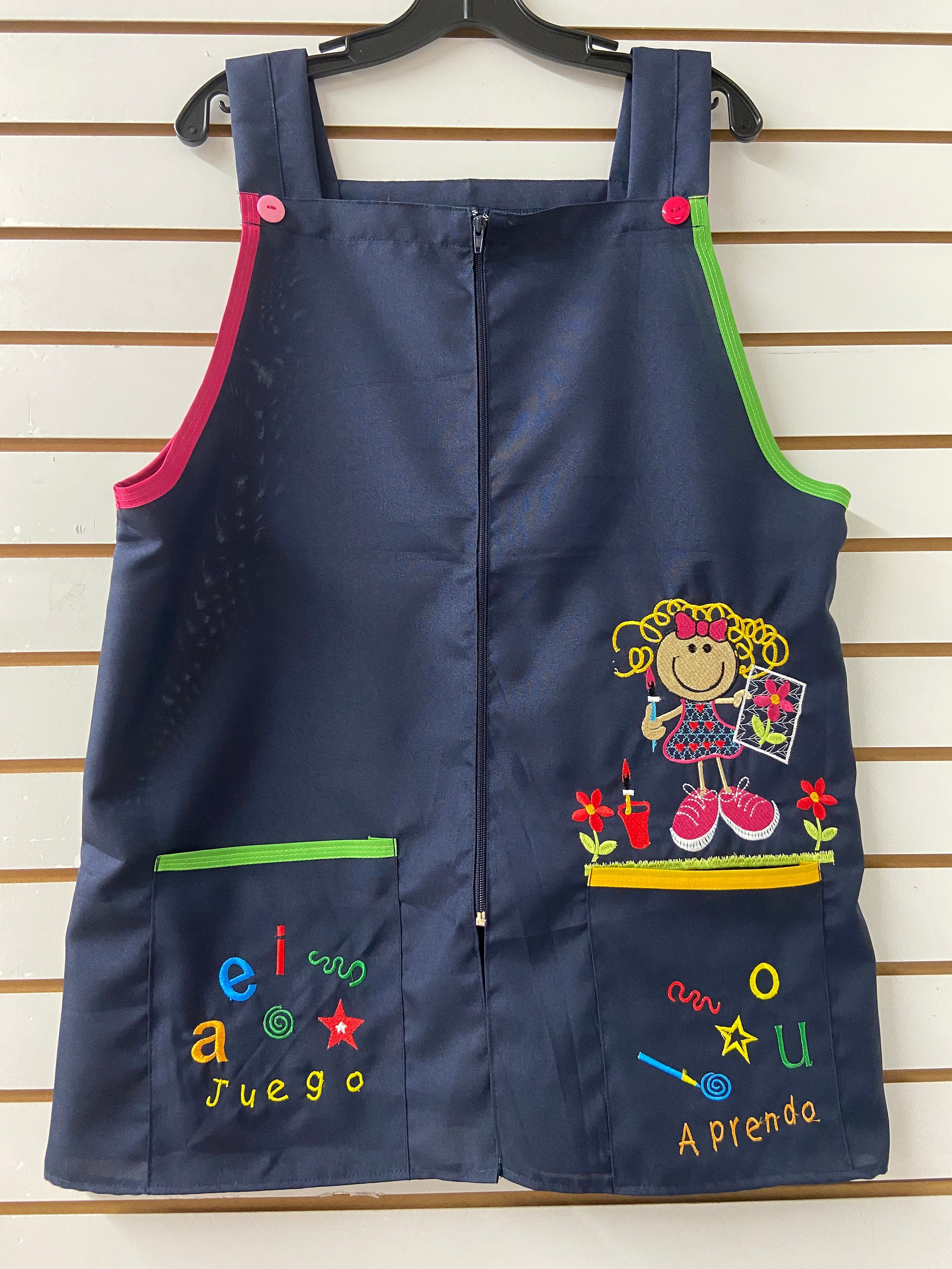 Mandil Mexicano, Mandil Bordado Escolar, Mandil Maestras Jardineras ...