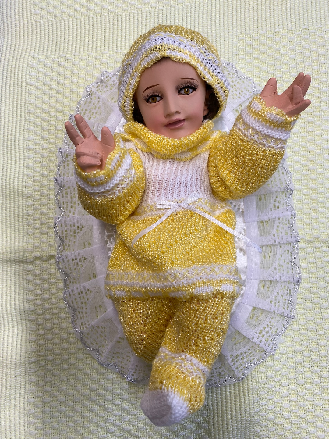Pijama Nino Dios Tejida, Ropon Nino Dios, Baby Jesus Nativity Crochet ...