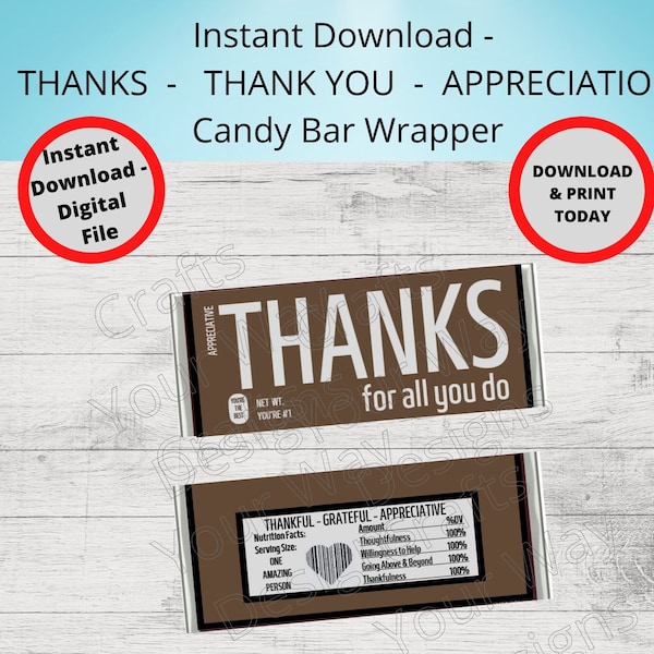 Thank You With Candy - Etsy