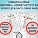 30 Printable CHRISTMAS ACTIVITY and COLORING Pages-10 Activity Sheets ...