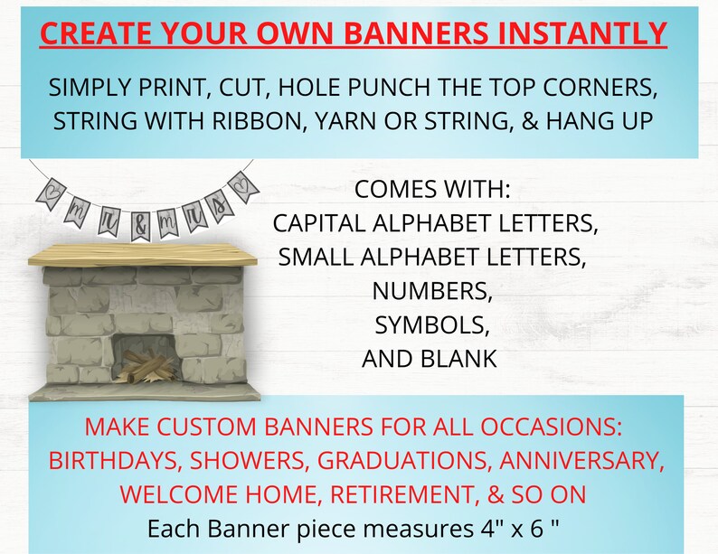 Printable CUSTOM Banner-instant Download-rustic Design- Diy-party ...