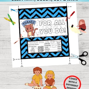 Printable COLORING THANK YOU Candy Bar Wrappers-gift Ideas-party Favors ...