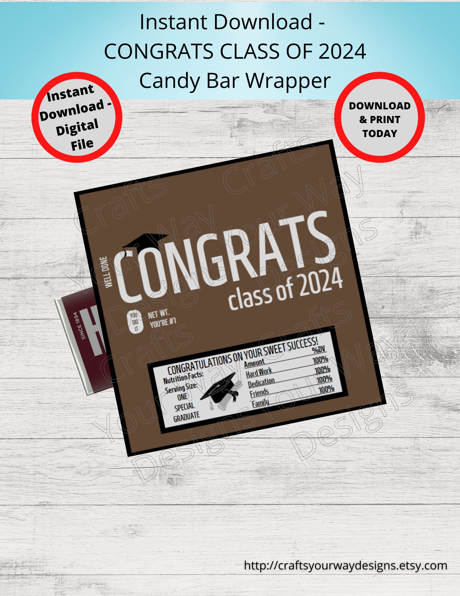 Printable CONGRATS Candy Bar Wrappers-gift Ideas-party Favors-chocolate ...