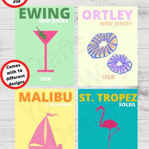 Set of 14 PREPPY TRAVEL POSTERS - Instant Download- Printable ...
