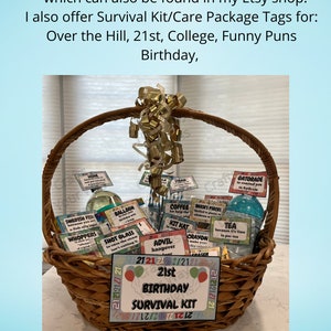 50th BIRTHDAY Survival Kit, 50th Birthday Care Package, Gift Tags ...
