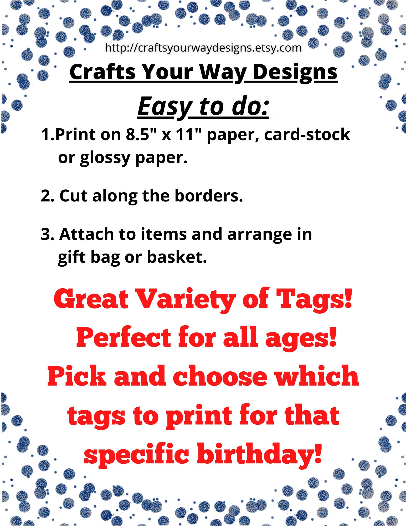 Instant Download Printables- Birthday Survival Kit, Birthday Care ...