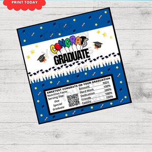 PRINTABLE CONGRATS GRADUATE Candy Bar Wrapper-graduation Gift Ideas ...