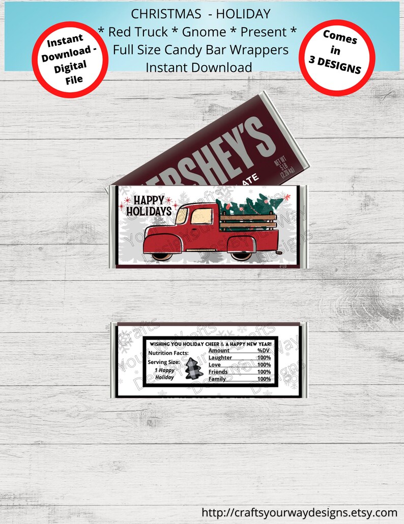 PRINTABLE CHRISTMAS Candy Bar Wrappers-christmas Gift Ideas-party ...