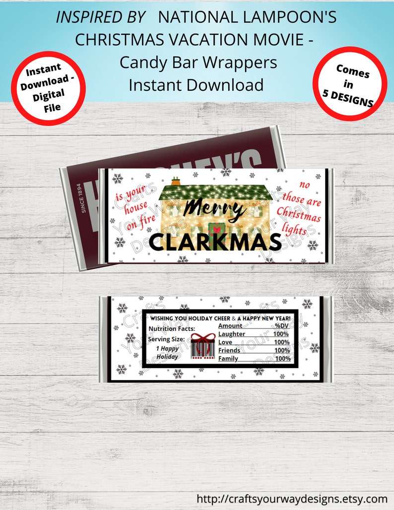 PRINTABLE CHRISTMAS Candy Bar Wrappers-national Lampoon's Vacation-5 ...