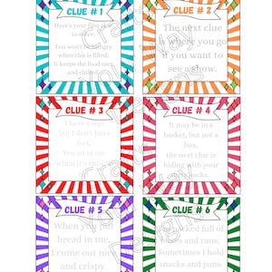 Printable Indoor Clues Riddles Scavenger Hunt/treasure Hunt for Young ...
