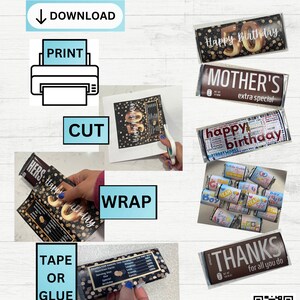 PRINTABLE THANK YOU Candy Bar Wrappers-gift Ideas-party Favors-treats ...