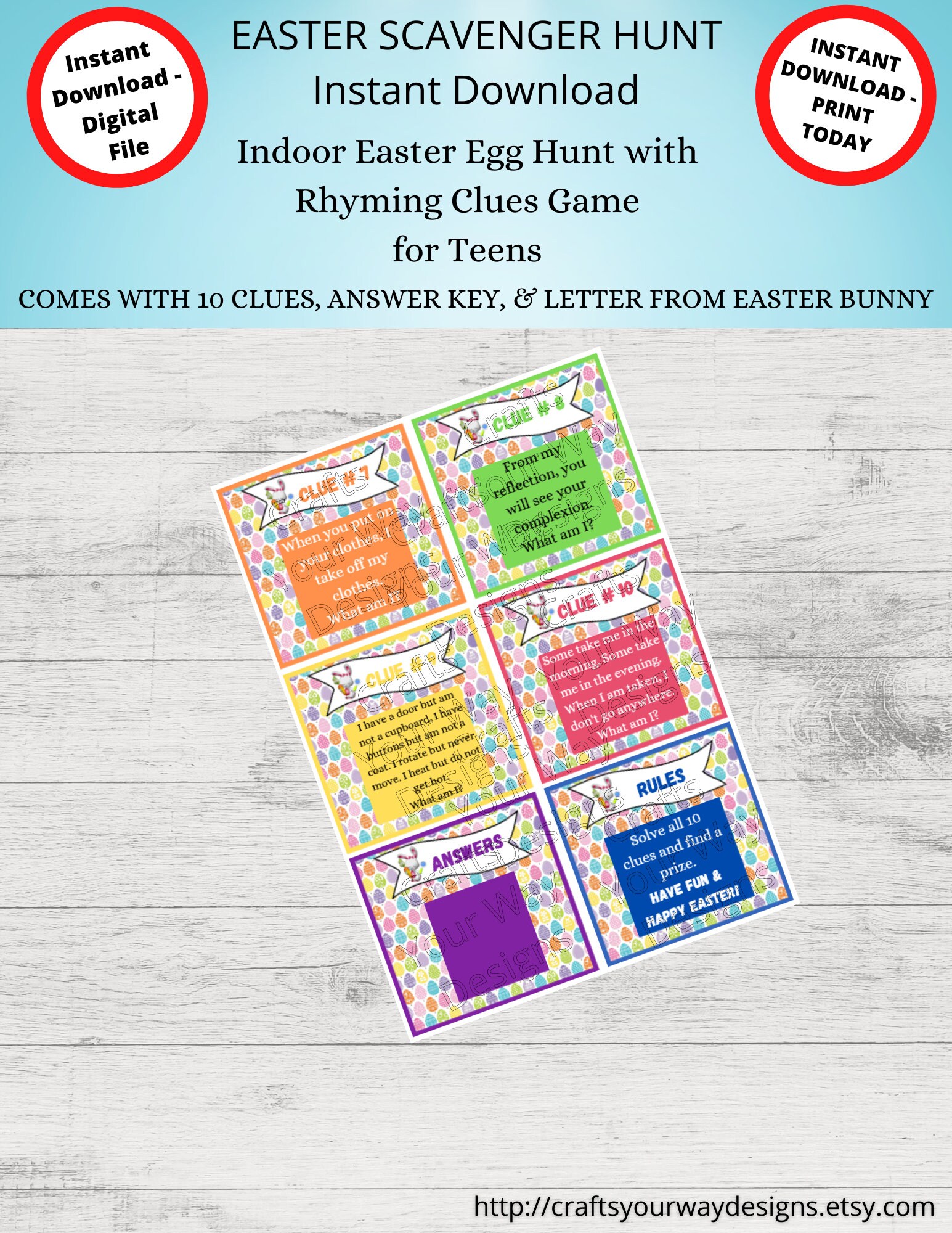 Easter Scavenger Hunt for TEENS Indoor Easter Scavenger Hunt for Kids ...