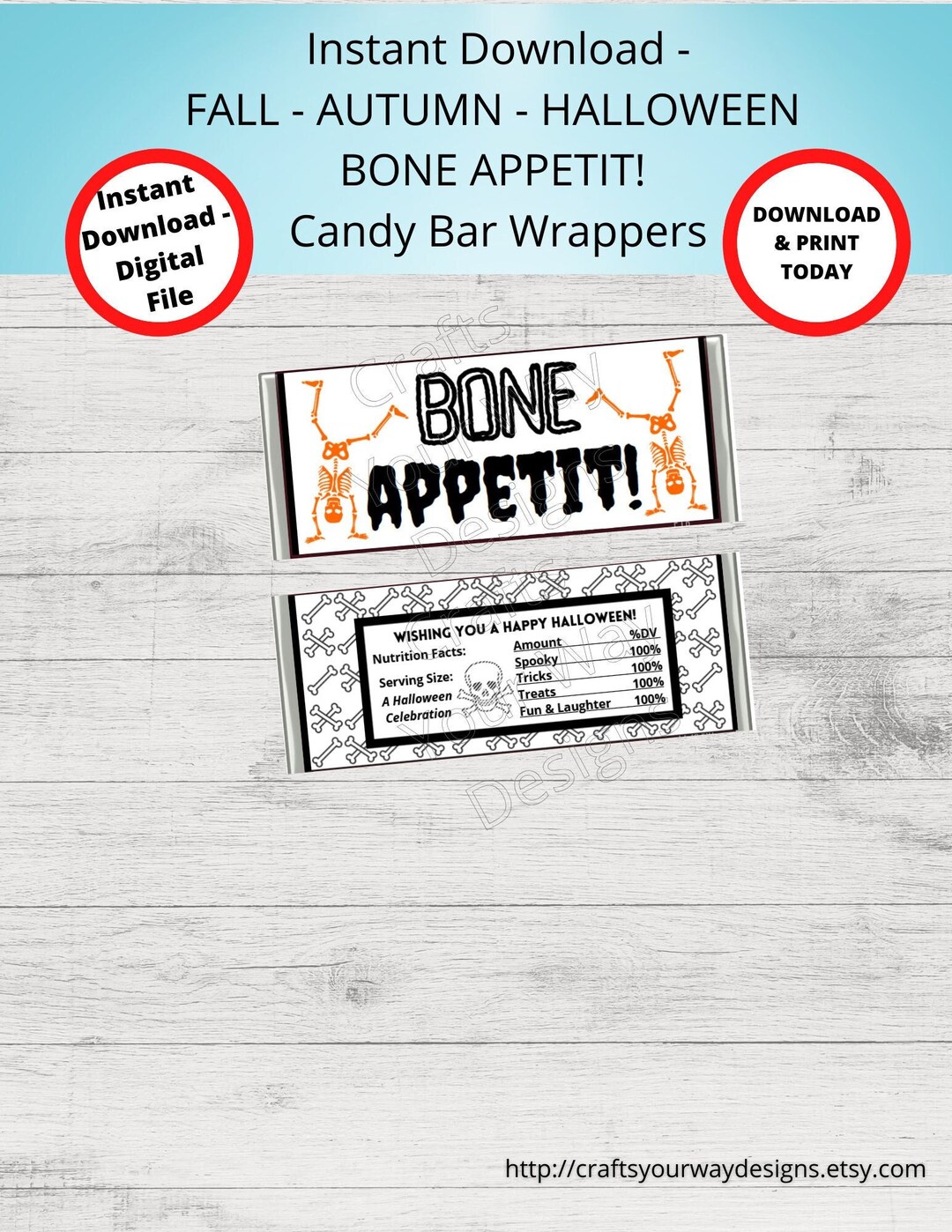 Printable HALLOWEEN Candy Bar Wrapper Halloween Candy Wrapper Fall ...