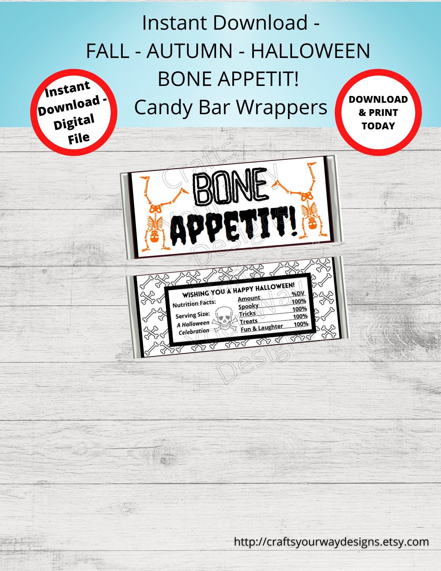 Printable HALLOWEEN Candy Bar Wrapper Halloween Candy Wrapper - Etsy