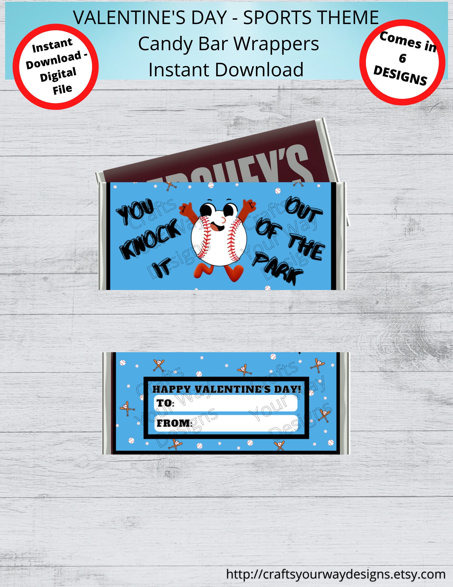 Printable VALENTINE'S DAY Candy Bar Wrappers SPORTS Theme. Gift Ideas ...