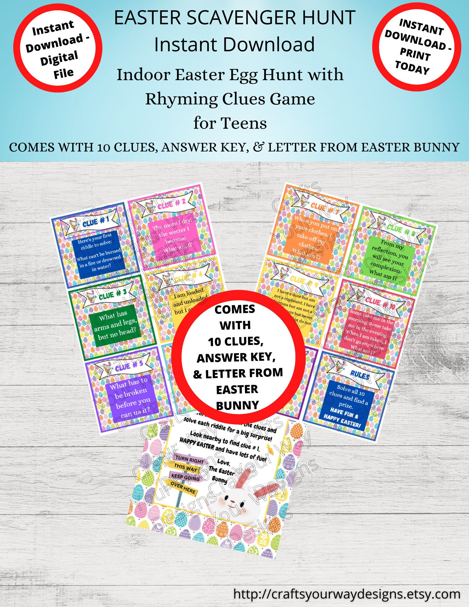 Easter Scavenger Hunt for TEENS Indoor Easter Scavenger Hunt for Kids ...