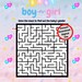 Printable GENDER REVEAL MAZE Game-gender Reveal Party Game, Party Ideas ...