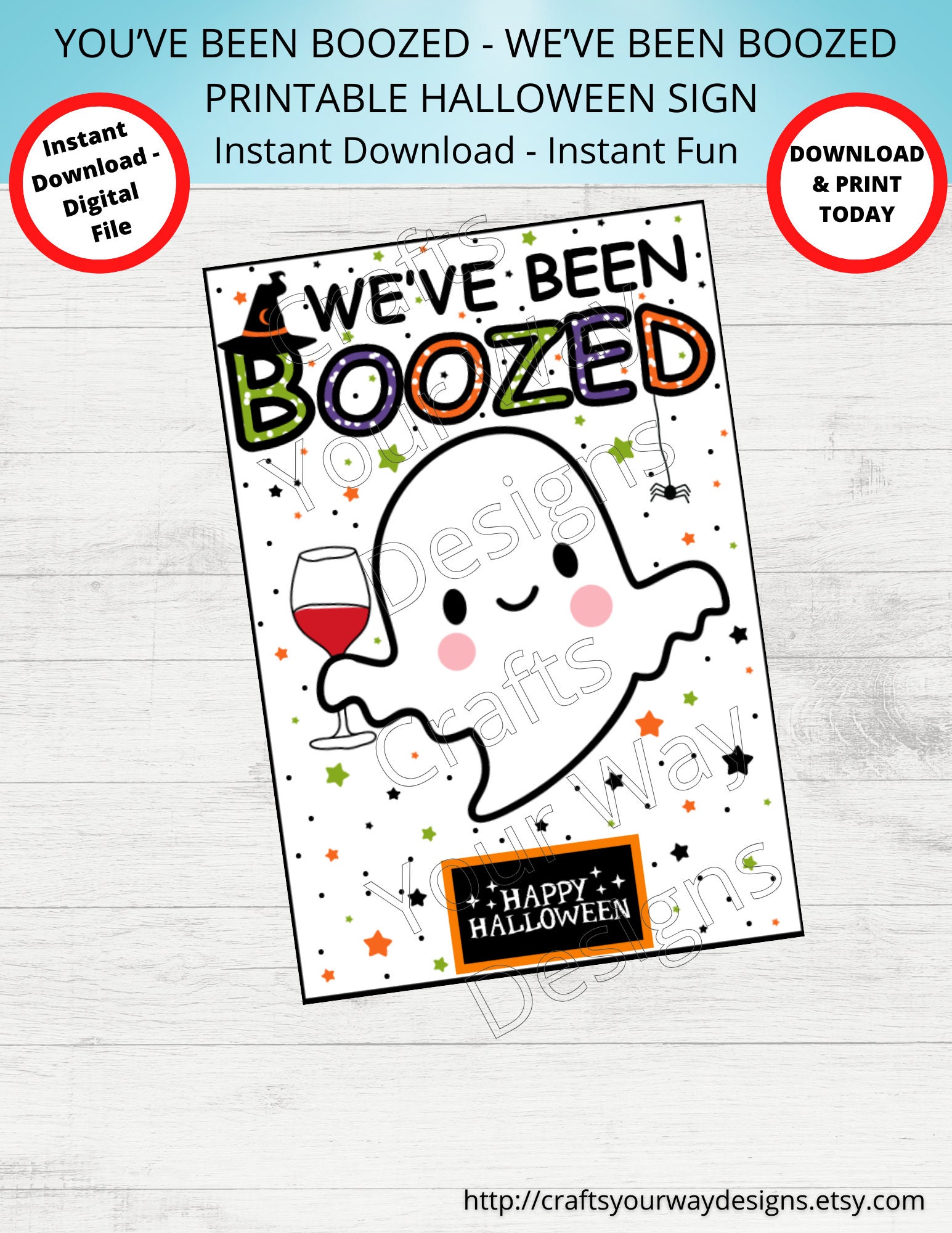 Printable HALLOWEEN You've Been Boozed Game. Instant Download. Trick or ...