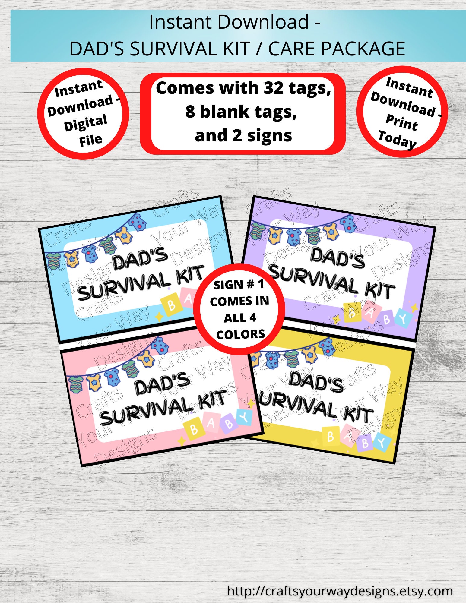 DAD'S Survival Kit, DADS Care Package, Gift Tags, Birthday Gift Ideas ...