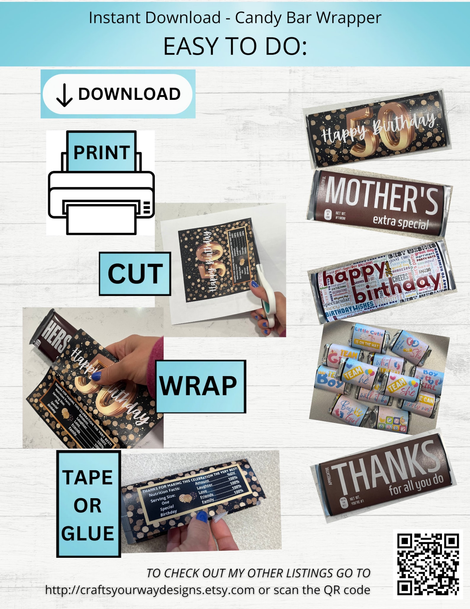 PERSONALIZED BIRTHDAY Candy Bar Wrapper-printable Personalized File ...