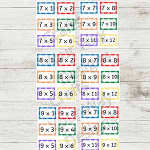 Printable Math MULTIPLICATION FACTS FLASHCARDS and Multiplication Chart ...