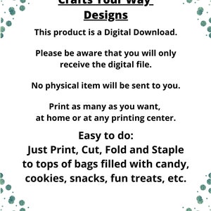 PRINTABLE THANK YOU Treat Bag Toppers -instant Download-goodie Bag ...