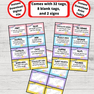 PARENTS Survival Kit, PARENTS Care Package, Gift Tags, Birthday Gift ...