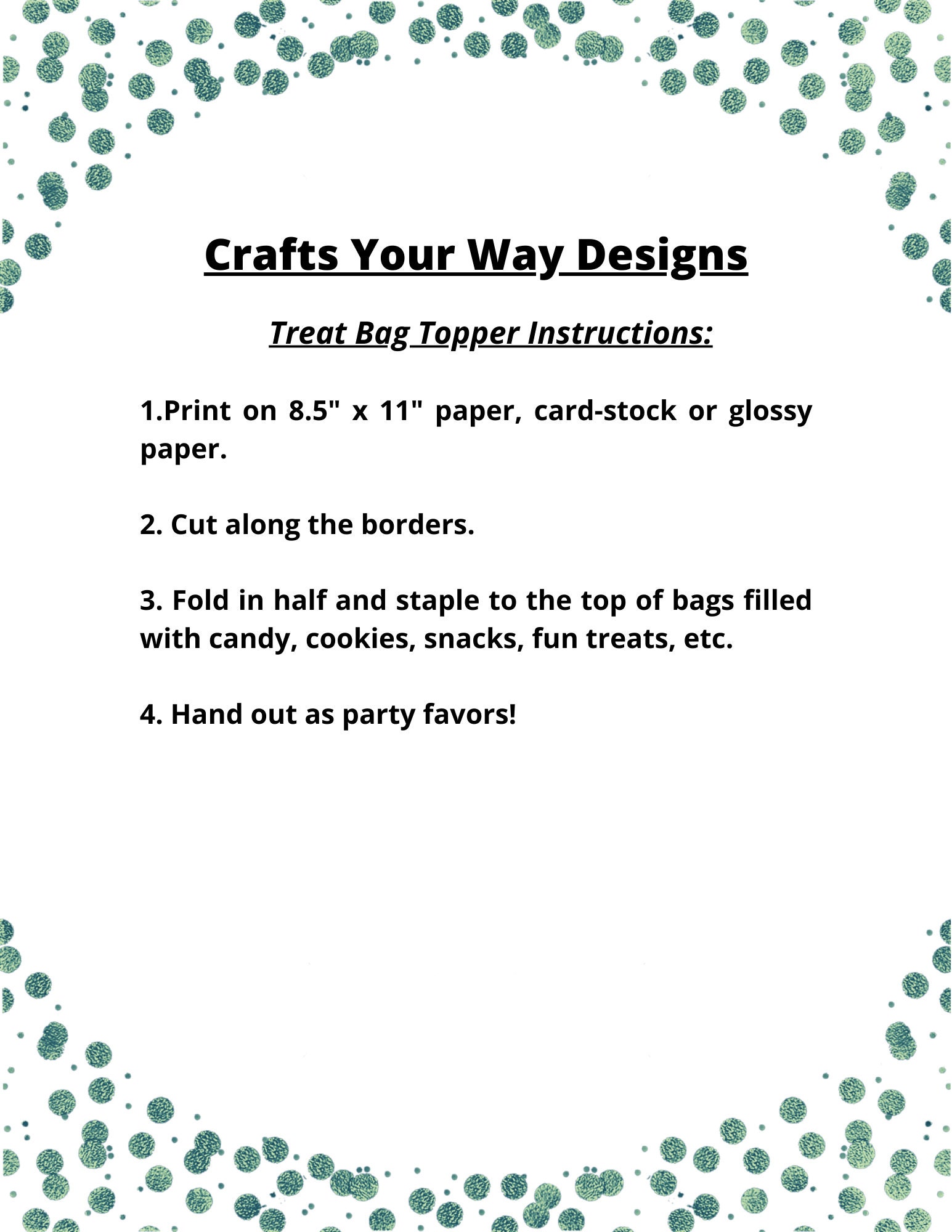 PRINTABLE THANK YOU Treat Bag Toppers -instant Download-goodie Bag ...