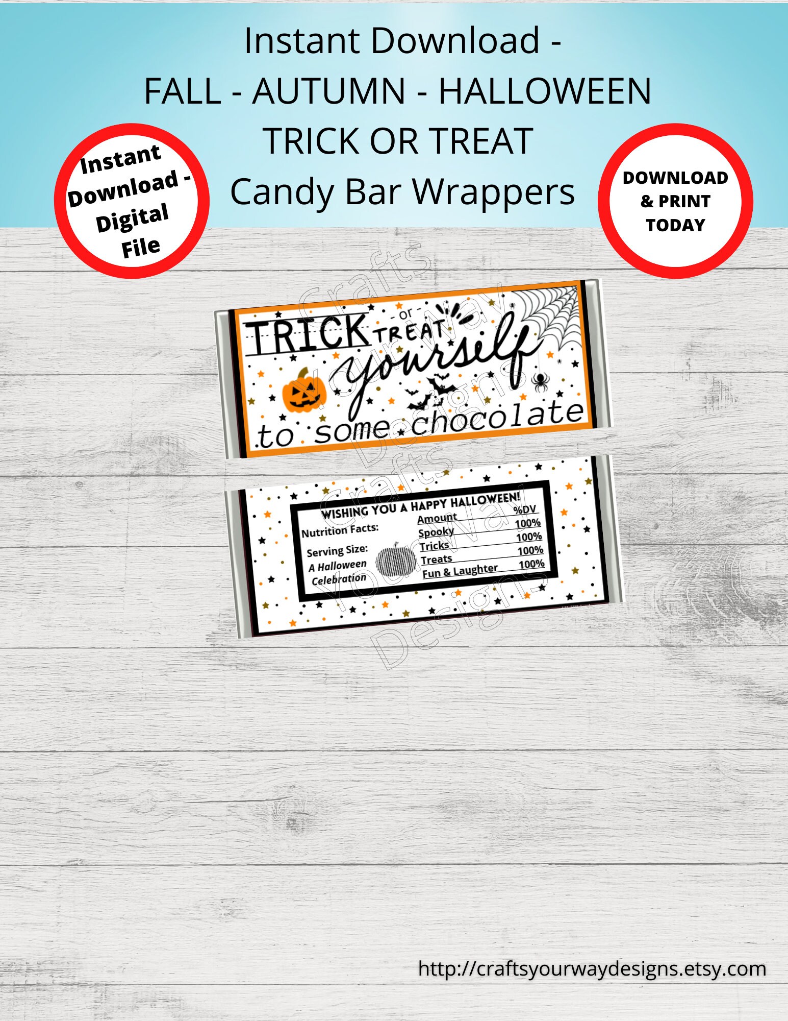 Printable HALLOWEEN Candy Bar Wrapper Halloween Candy Wrapper - Etsy