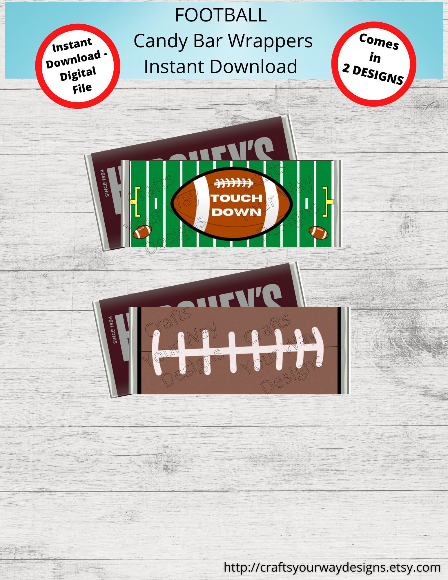 PRINTABLE FOOTBALL Candy Bar Wrappers-gift Ideas-party Favors-chocolate ...