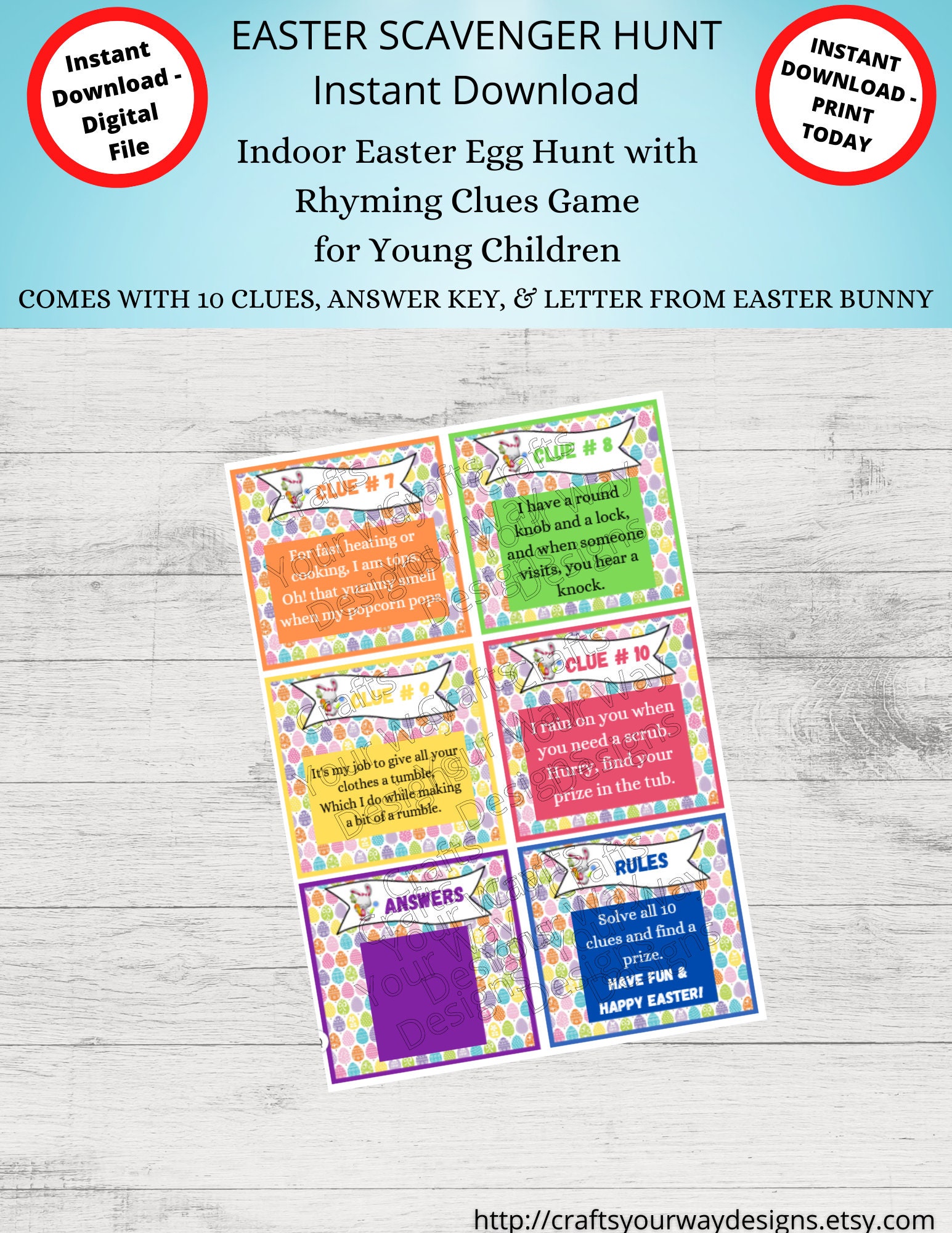 Easter Scavenger Hunt for Young Children Indoor Easter Scavenger Hunt ...
