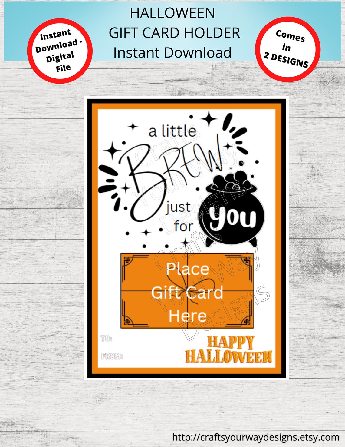Halloween GIFT CARD HOLDER. A Little Brew for You. Coffee Gift Card ...