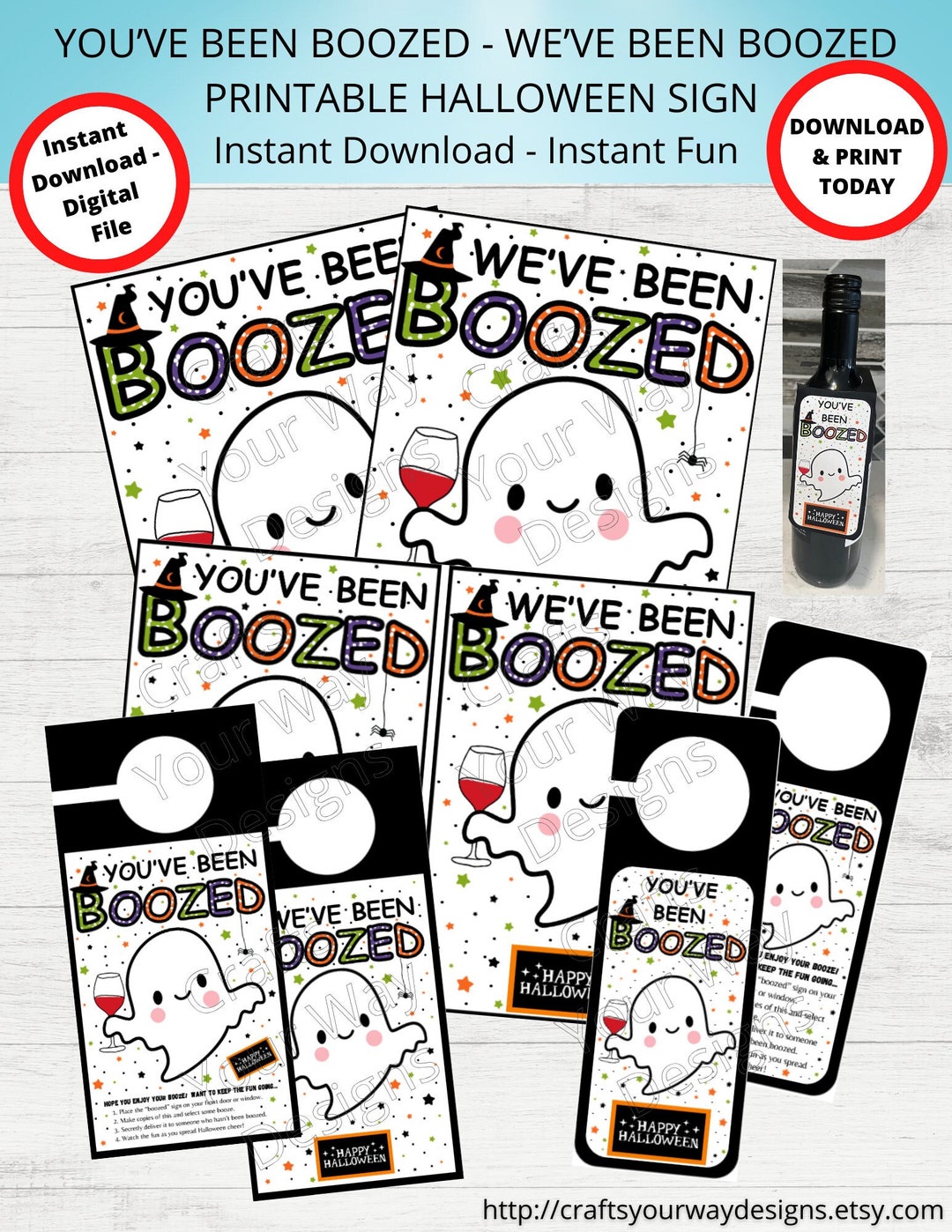 Printable HALLOWEEN You've Been Boozed Game. Instant Download. Trick or ...