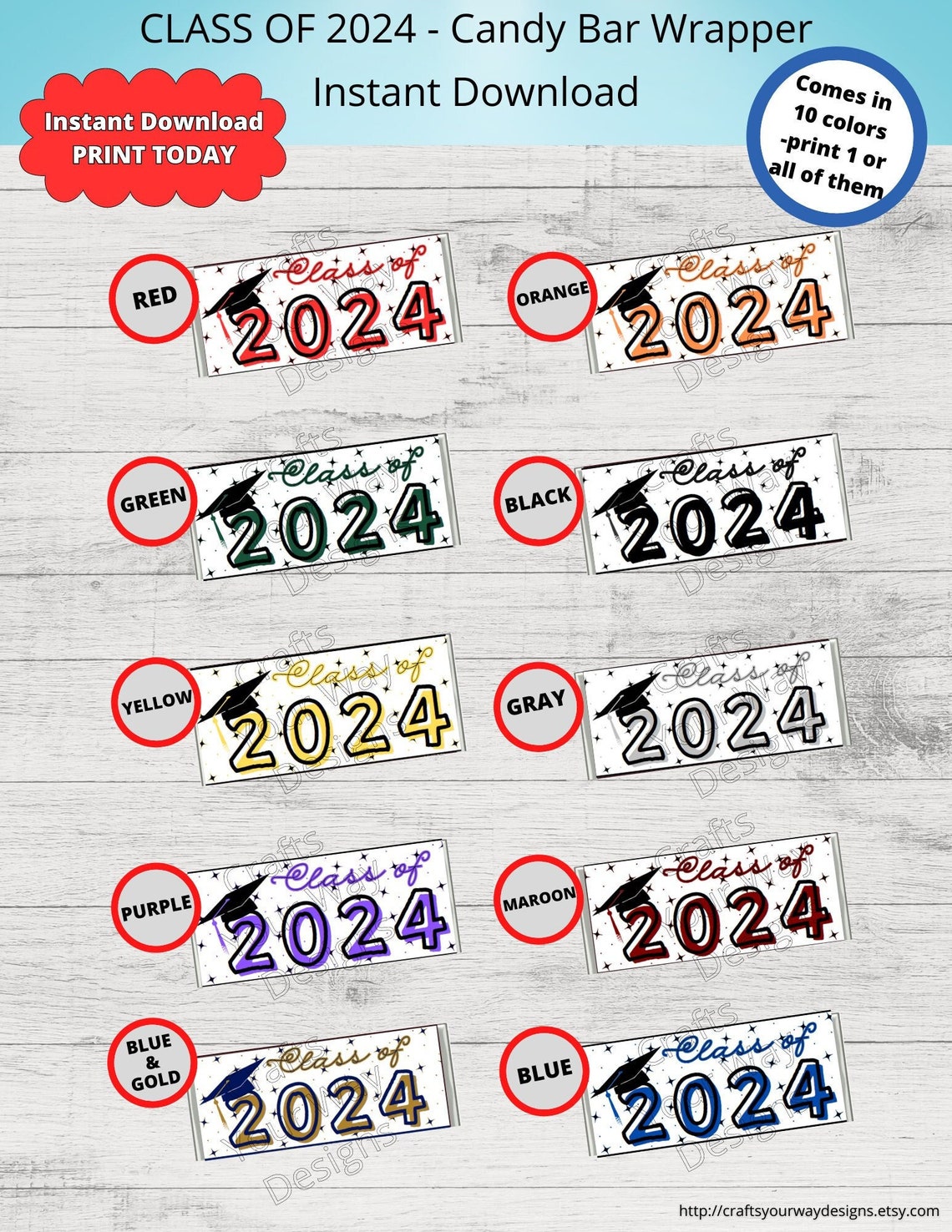 PRINTABLE CONGRATS GRAD Candy Bar Wrapper-graduation Gift Ideas-party ...